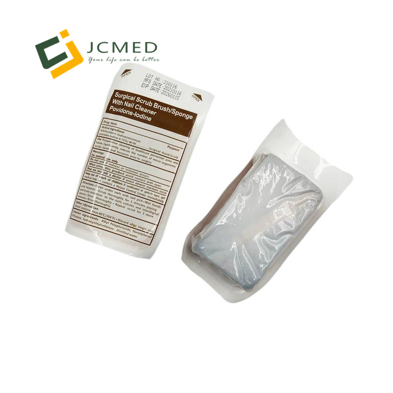 povidone iodine surgical scrub brush sponge with nail cleaner