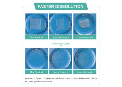 Gasa hemostática soluble absorbible Gasa rápida médica del coágulo
